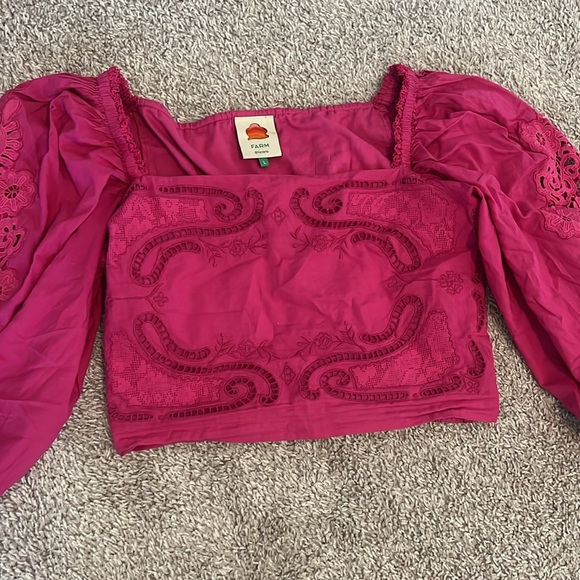 FARM Rio | Tops | Farm Rio Pink Eyelet Lace Blouse | Poshmark